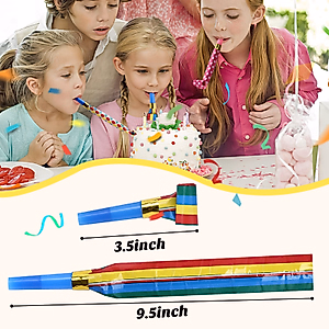 Koogel 100 Pcs Party Blower, Colorful Birthday Noisemakers Birthday Blow Horns Party Whistles New Years Party Noisemakers Whistles Party Blowouts Party Favors Noise Makers