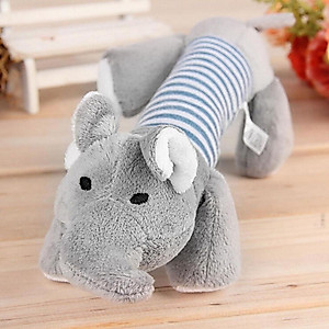 Smosee Pet Puppy Dog Chew Squeaker Squeaky Plush Sound Pig Elephant Duck Ball Toy (Blue)