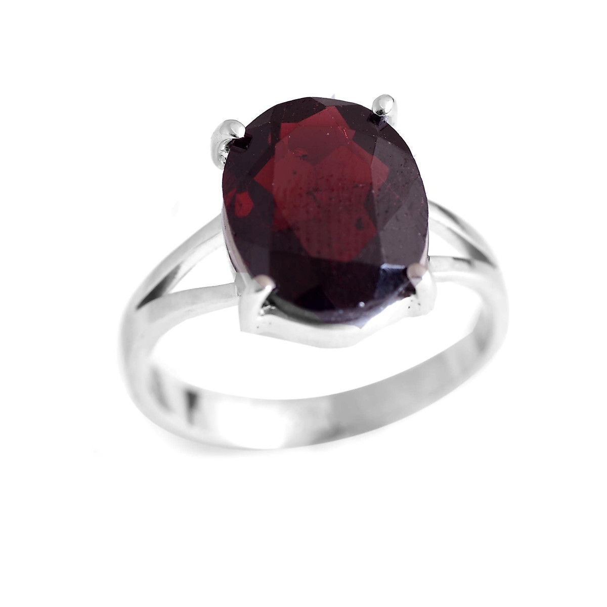 6.10 Ct Natural Red Garnet Gemstone Engagement Anniversary Ring in 925 Sterling Silver