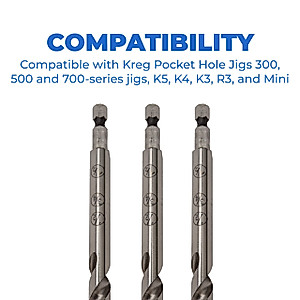 Kreg KPHA300 Easy-Set Pocket-Hole Drill Bit | 2 Pack