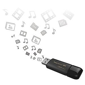 TEAMGROUP C175 256GB 2 Pack USB 3.2 Gen 1 (USB 3.1/3.0) Read 100MB/s Flash Thumb Drive, External Data Storage Memory Stick Compatible with Computer/Laptop Matte Black TC1753256GB22