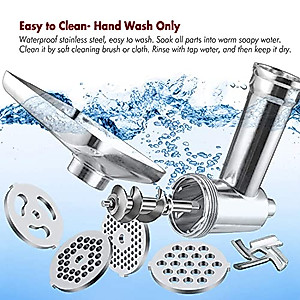 Meat Grinder Attachment for KitchenAid Stand Mixers, Accessories Included 3 Sausage Stuffer Tubes and 4 Grinding Plates, Metal Food Grinder Accessories by iVict