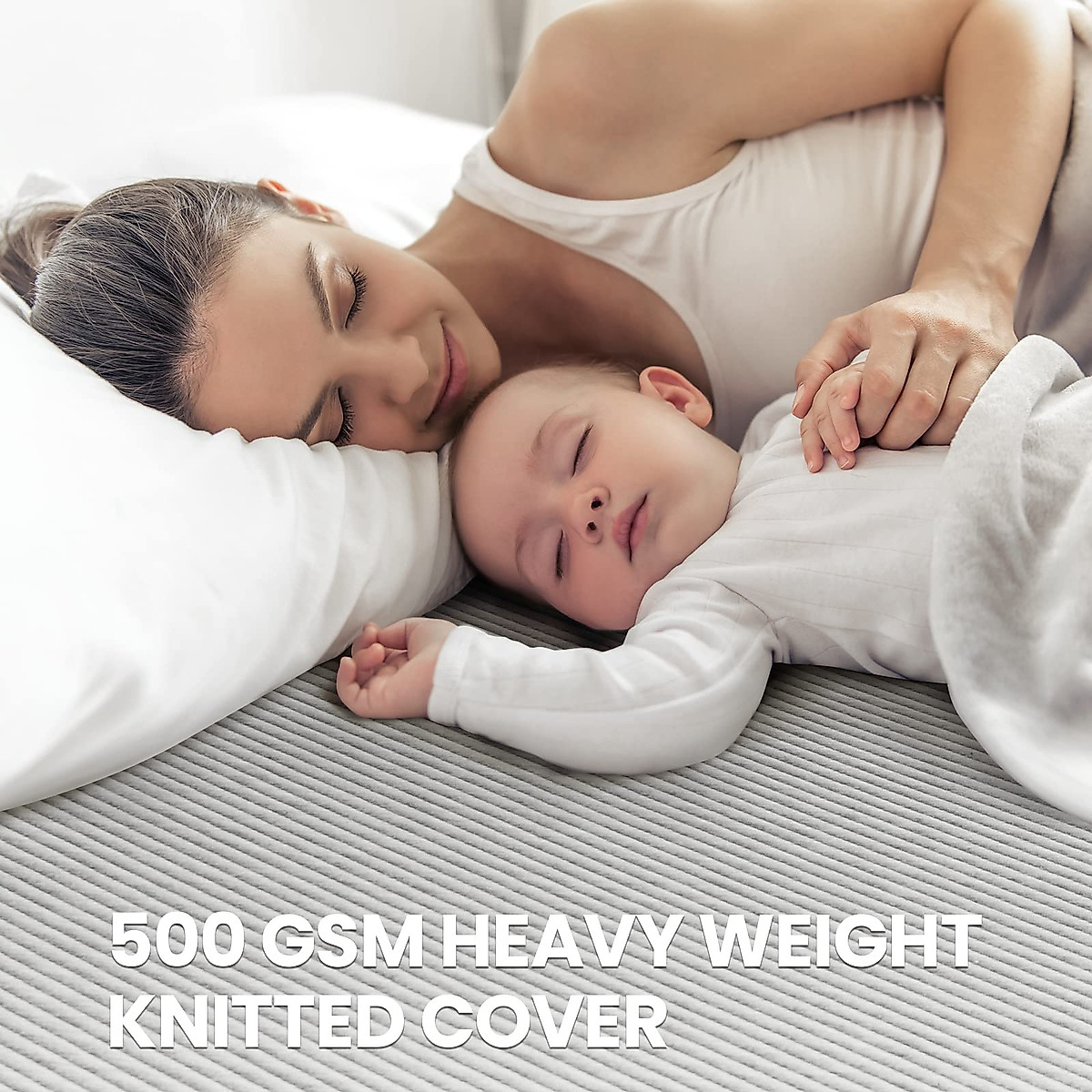 BedStory 4 inch Queen Size Memory Foam Mattress Topper, Pain-Relief Extra Firm Bed Topper, Copper/Gel/Bamboo Charcoal/Green Tea Infused Cooling Pad, 500 GSM Knitted Cover, CertiPUR-US Certified