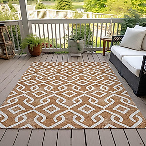 Addison Rugs Chantille ACN621 Paprika 9' x 12' Indoor Outdoor Area Rug, Easy Clean, Machine Washable, Non Shedding, Bedroom, Living Room, Dining Room, Kitchen, Patio Rug