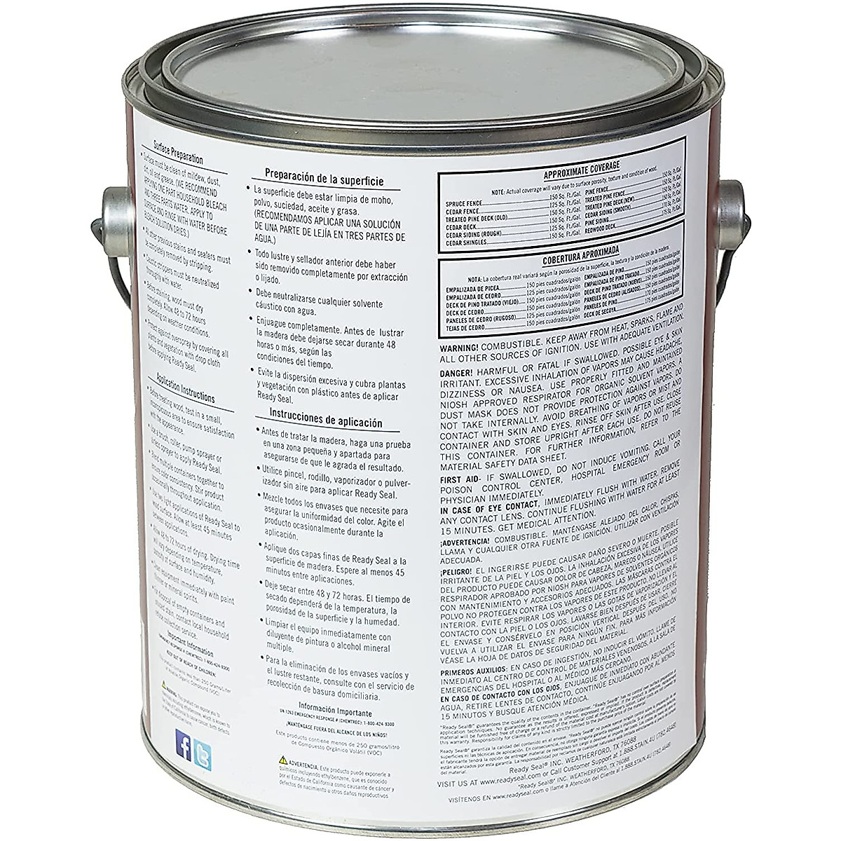 Ready Seal Stain & Sealer for Wood, Outdoor Deck and Fence, 1 Gallon, Multiple Colors Available – Easy to Apply, No Back Brushing Needed, and UV Protection (Light Oak #105)