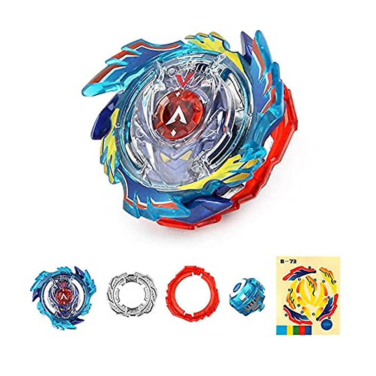 mopogool Battling Tops Burst B-73 Valkyrie.6V.Rb Genesis Valtryek Gyro Toys with Bey Burst Battle Sparking Launcher LR RightLeft Turning and Grip Spin Top Booster Starter Toy