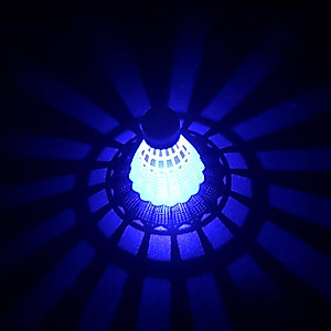 Senston LED Badminton Shuttlecocks Nylon, Dark Night Glow Badminton Ball Lighting for Outdoor Indoor Sports Activities 6 Pack