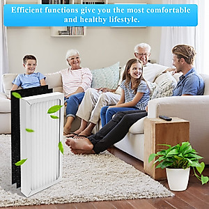 Ximoon 04383 TrueAir Filters Replacement Hamilton Beach 04384/04385 / 04386 True Air Purifier Part 990051000, Include 2 HEPA Filters & 4 Carbon Filters - 2 Sets