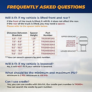 TORQUE Airbag Air Bag Suspension Kit for 1999-2004 Ford F250 F350 and 2008-2010 Ford F250 F350 2WD 4WD F-250 F-350 Super Duty Rear Helper Bag 5000 lbs (Replaces Firestone Ride Rite 2550) (TR2550)