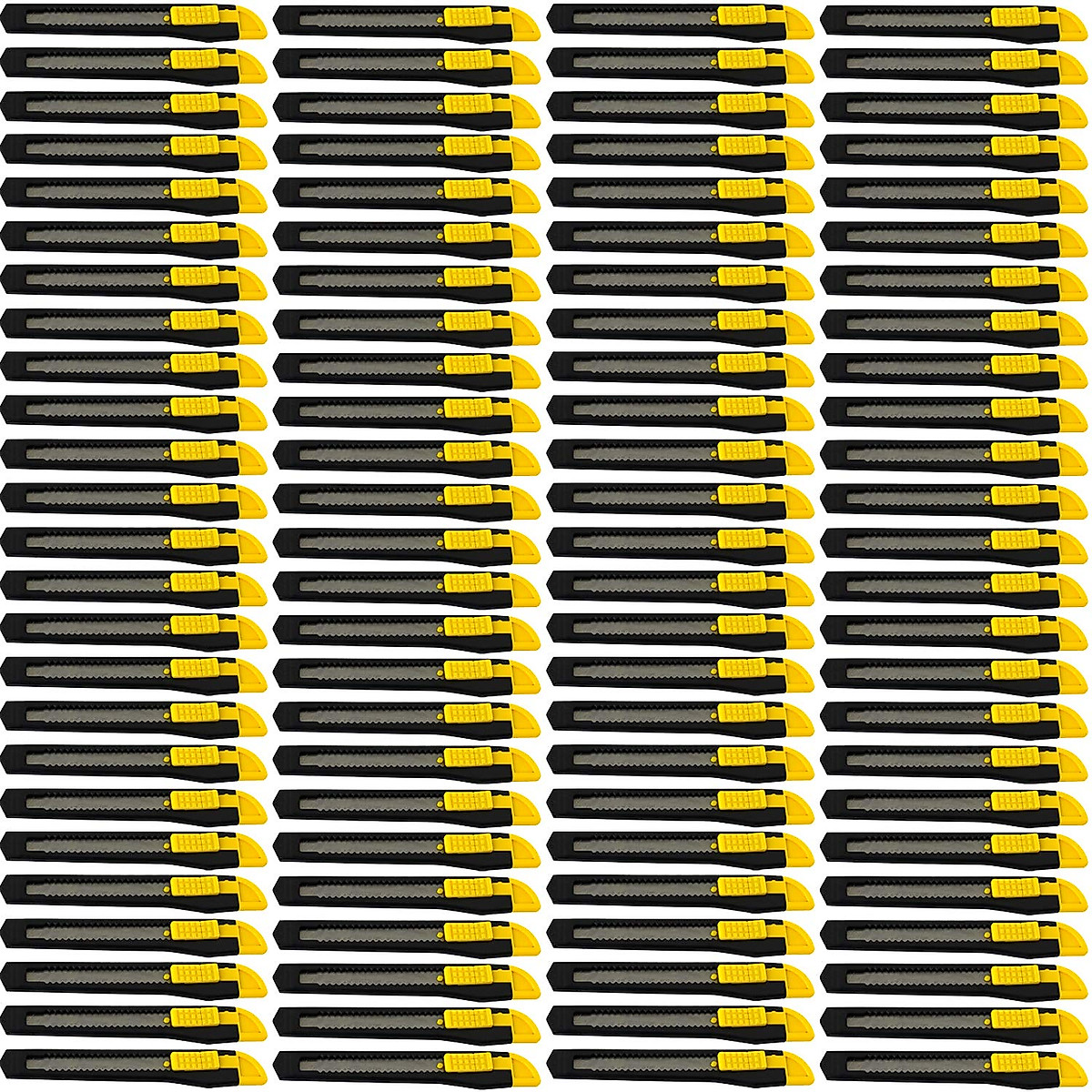 100 Bulk Small Safety Box Cutter Utility Knife Retractable Snap off Blade BLACK