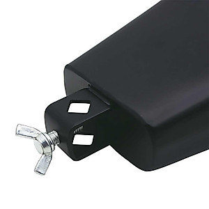 Cowbell Drum Cencerro,Plastic Cow Bell,Latin Percussion Cowbell 6 Inch Metal Cowbell Noise Maker with Handle for Drumset Kit Percussion Come with Stick Black Cow Bells Cowbell Drum Musical Cow Bell