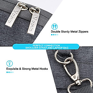 Voova Laptop Sleeve Shoulder Bag 13 13.3 14 Inch, Waterproof Carrying Case Compatible with Macbook Air 13 M1/M2, MacBook Pro 13/14, 13.5 Surface Laptop 3/4, Dell XPS 13, HP Chromebook 14,Grey