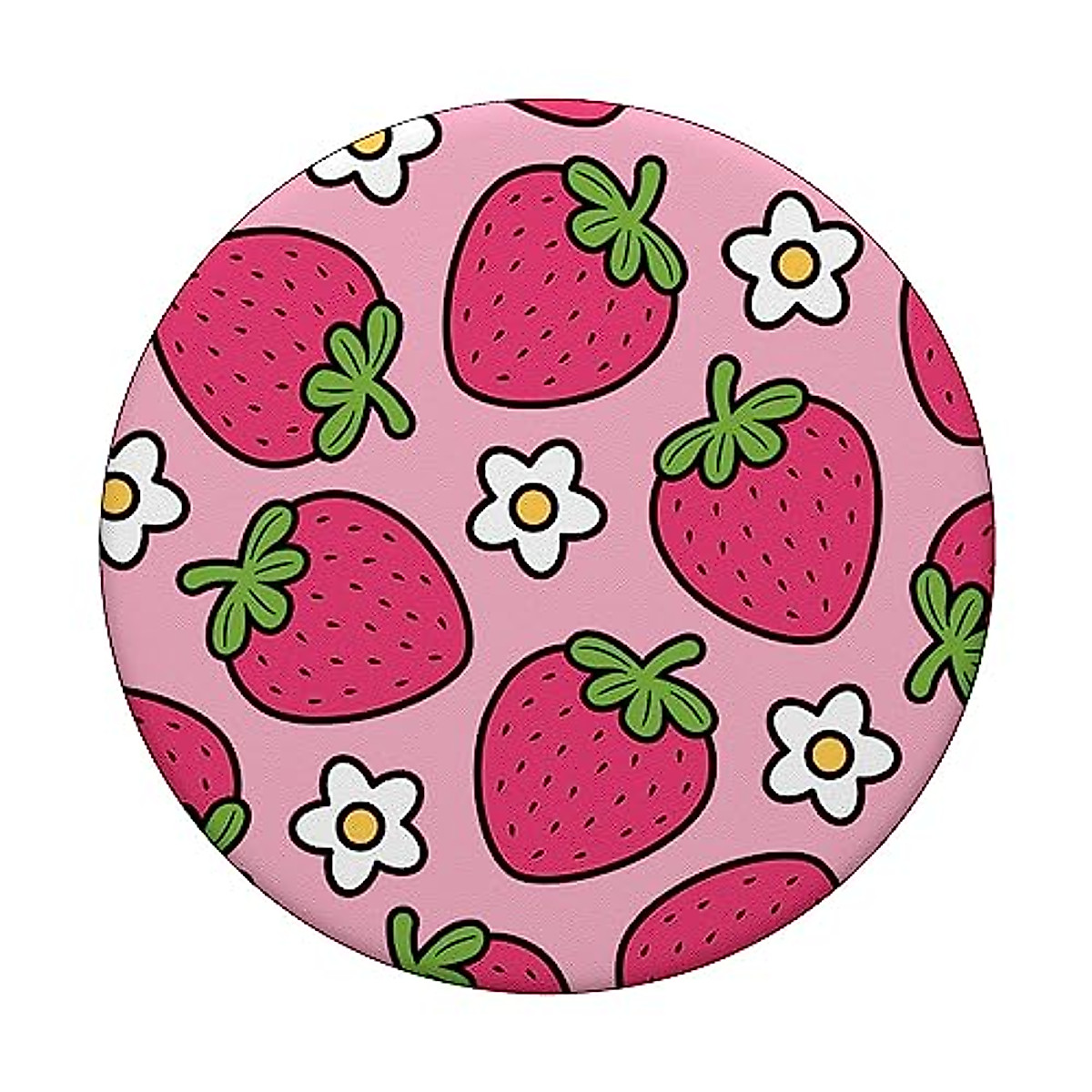 Cute Strawberry Print Strawberries Pastel Pink PopSockets Swappable PopGrip