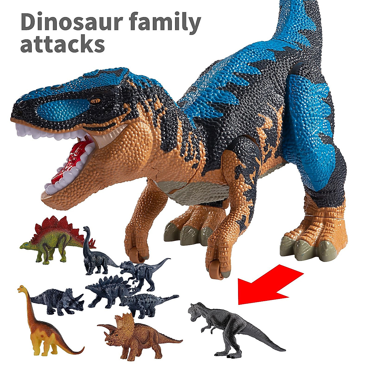 Remote Control Dinosaur T-rex Toys for Kids 3-5 Years, Rechargeable Electric Walking Robot Dinosaur with LED Lights & Sounds, Simulation T-rex RC Dinosaur Toy Gift for Boys Girls