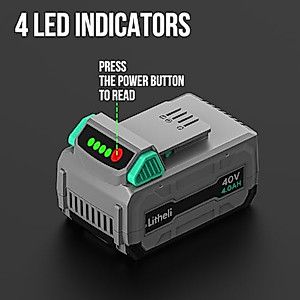 Litheli 40V 4.0AH Lithium Ion Battery Pack,Only for Litheli 40V Tools.