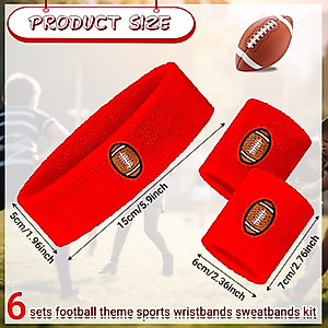 6 Sets Kids Football Wristbands Sweatbands Kit 6 Pairs Athletic Football Wrist Sweatbands,Wrist Sweatband Wicking Wrist Sweatband Terry Cloth Wristband for Party Accessories