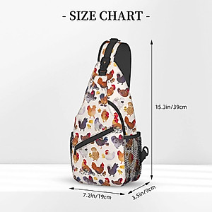Chicken And Chick Sling Bag Crossbody Backpack Hiking Travel Daypack Chest Bag Shoulder Bag For Women Men