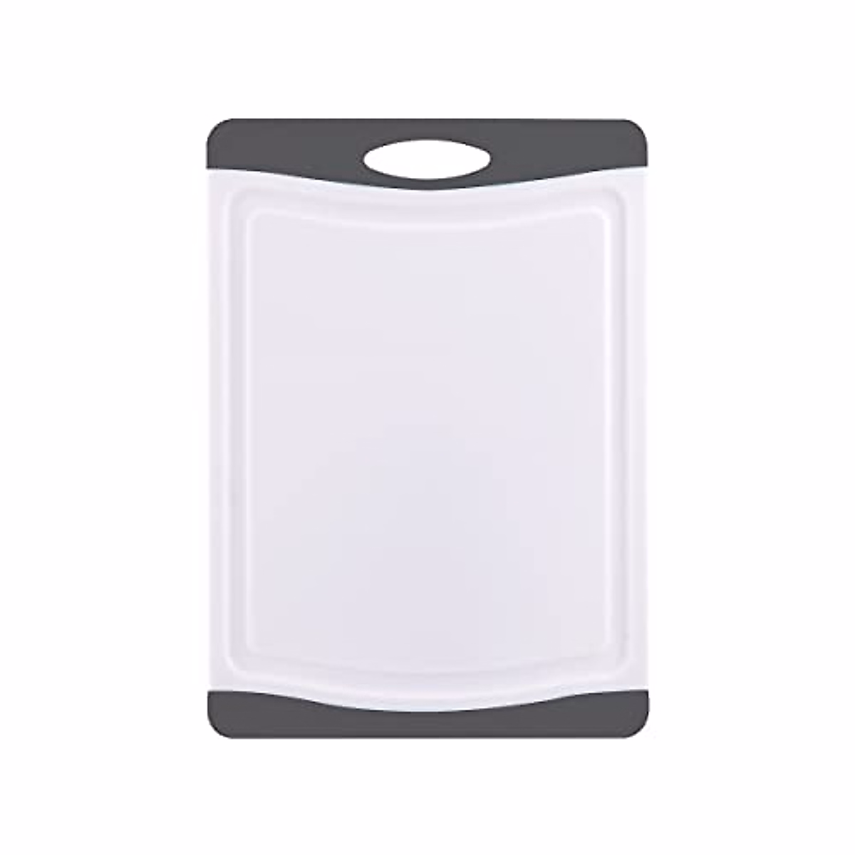 Farberware Nonslip Poly Cutting Board, 12x17-Inch, Gray and White