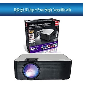 UpBright New AC DC Adapter Compatible with RCA RPJ133 RPJ133-B RPJ133-12DISP2 RPJ133B RPJ13312DISP2 720P Smart Roku WIFI HD Home Theater Projector Power Supply Cord Cable PS Battery Charger Mains PSU