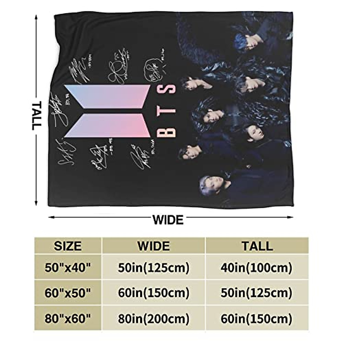 Fleiyd Kpop Fan Kpop Dynamite Throw Blanket Ultra Soft Flannel Blankets Home Furnishing Blanket Sofa Blanket 50 inches X40 inches
