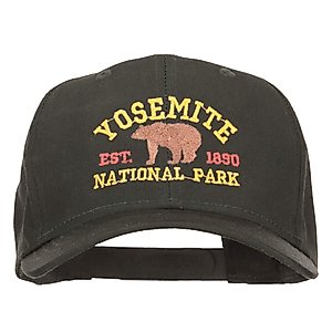 Yosemite National Park Gold Embroidered Cap - Charcoal OSFM