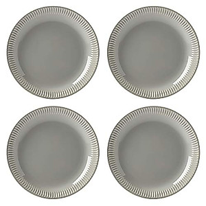 Lenox Gray Profile Stoneware 4-Piece Accent Plate Set, 3.95 LB