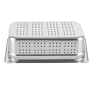DYNAMI 2-Pack Anti-Jam Perforated Stainless Steel Steam Table Pan, 1/3 Size, 4" Deep Commercial Chafing Steam Table Pan Hotel Pans,Catering Food Pan (2-Pack,1/3 Size, 4" Deep)