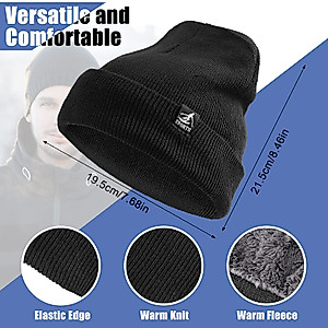 Handepo 80 Pcs Winter Beanie Hats Bulk Homeless Supplies Knitted Hat with Fleece Lining Warm for Men Women Cold Weather(Black)