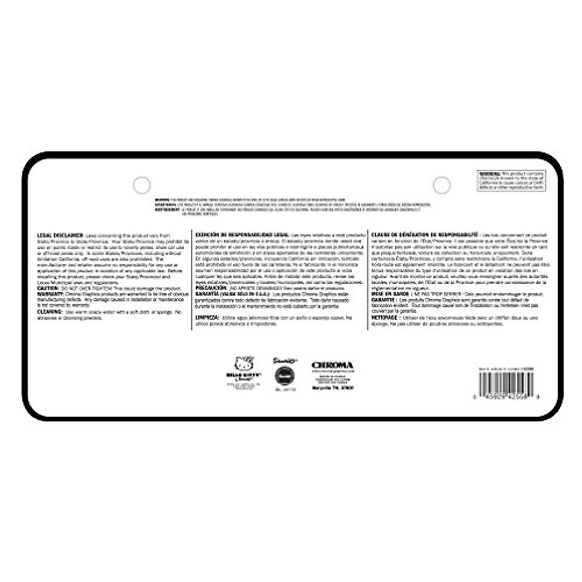 Chroma Graphics 42558 Hello Kitty Emoji Heads Plastic Frame, 12.5x6.25x0.2, Black/White/Red