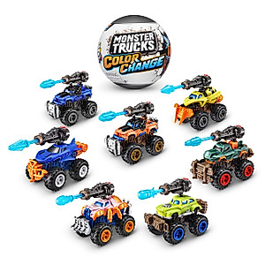 5 Surprise Monster Trucks Series 3 Color Change (2 Pack) by ZURU Collectible Racing Battle Surprise Fireable Weapons Action Toys for Boys
