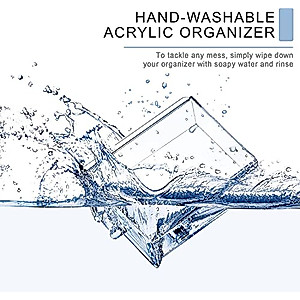 COMVTUPY Clear Makeup Organizer with Brush Holder, Large Acrylic Cosmetic Display Cases Diamond Pattern Make Up Organizers and Storage for Vanity, Bathroom (3 Large, 4 Small Drawers, Yellow)