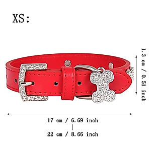 Dog Neck Tie Collar Pet Bone Rhinestone Dog Collar Bling Girl Small Puppy Cute Bowtie Pet Collar Diamond Buckle Pet Leash Cat Collar