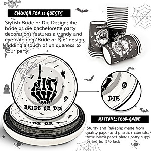 Bride or Die Bachelorette Party Decorations Til Death Do Us Party Bachelorette Plates Napkins Cups and Tablecloth for Bridal Shower Engagement Wedding