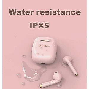 SEEWAY Wireless Earbuds Pink,Bluetooth Earbuds V5.1 True Wireless Earbuds Smart Touch Control 25 Hours Playtime, USB-C Charge, Premium Deep Bass for Sports,Commute,Work (Pink)