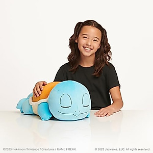 Pokemon 18-inch Plush Sleeping Squirtle - Cuddly Pokémon - Must Have for Pokémon Fans - Plush for Traveling, Car Rides, Nap Time, and Play Time