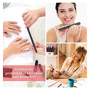 Sularpek Nail File, 12 PCS Emery Board, 100/180 Grit Double Sides Fingernail Files, Professional Emery Boards for Natural, Gel & Acrylic Nails（Black）