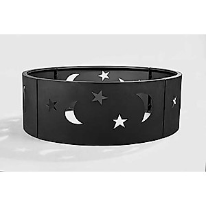 Hanie Design BFP-210B Stars & Moons Fire Ring, Black