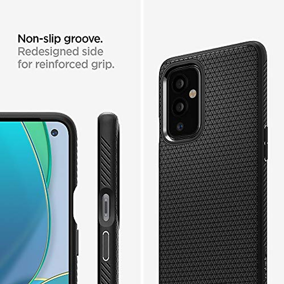 Spigen Liquid Air Armor Designed for OnePlus 9 Case 5G [Compatible with NA & EU Versions, NOT Compatible with CH & in Versions] (2021) - Matte Black