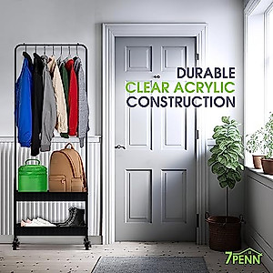 7Penn Foldable Clothes Drying Rack - 3 Tier Standing Large Collapsible Laundry Drying Rack Clothing Hanger on Wheels