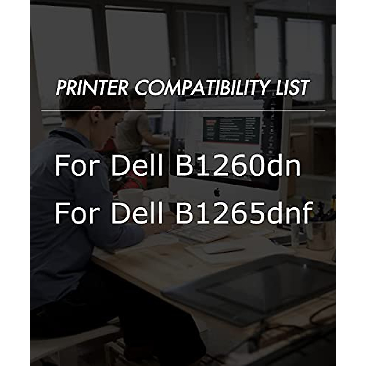 4-Pack 4xBlack Green Toner Supply Compatible for Dell 1260 Toner Cartridge B1260x4 Work with B1260 B1260dn B1265dn B1265dnf B1265dfw Mono Printer