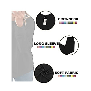 ROSRISS Plus-Size Tops for Women 4XL Long Sleeve Crewneck Shirts Trendy Sweatshirts 26W C-black