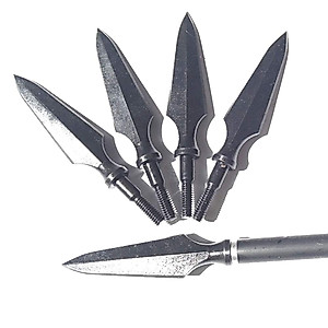 AMEYXGS 200 Grain Broadheads Traditional Hunting Arrowhead Archery Metal Arrow Tips Screw-in Arrow Heads with Box for Compound Bow Recurve