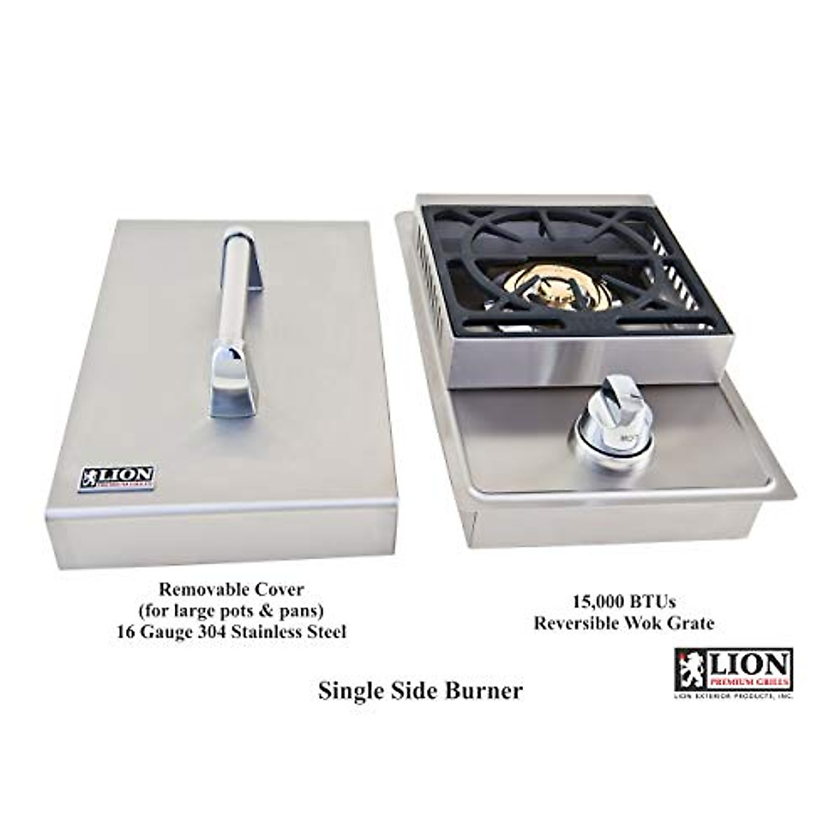 Lion Premium Grills L6247 Propane Gas Single Side Burner, 20-1/2 by 12-1/2-Inch