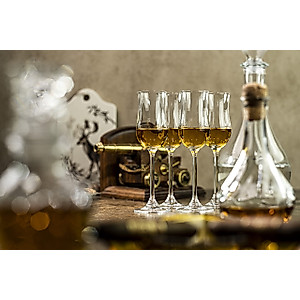 GLASSIQUE CADEAU Cognac, Brandy, Tequila and Dessert Wine Snifter Glasses | Set of 4 Small Tasting Tulip Copitas for Sipping Spirits, Madeira, After Dinner Drinks