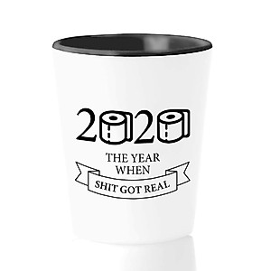 Bubble Hugs Quarantine Shot Glass - 2020 The Year - Funny Humor Social Distancing For Women Men Graduation