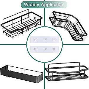 Gaclibl Shower Caddy Adhesive Replacement Stickers, 2Pcs Shower Adhesive Strips Wall Mount Adhesive Shower Hooks Shower Shelf Adhesive Shower Rack Adhesive for Bathroom Kitchen 3 Hooks