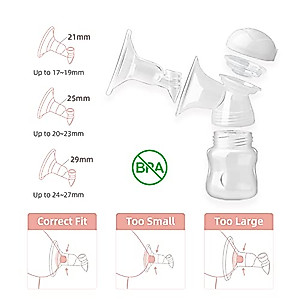 Horigen 3D Wide Neck Soft Breast Pump Parts for Horigen Pumps Spectra S1 Spectra S2 Medela Pumps, 29mm Flange Available (29mm)