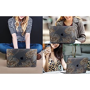 CISSOOK for MacBook Pro 13 inch Case 2023 2022-2020 Release Model A2338 M1 M2 A2289 A2251 with Touch Bar, Plastic Hard Shell Case & Keyboard Cover & Screen Protector for Pro 13, Gorgeous Gold Floral