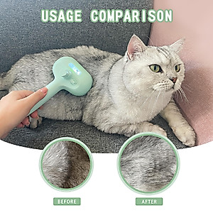 susu & wuwu Spray Cat Brush for Shedding - Water Brush for Cats and Dogs - Pet Hair Removal Comb - Steamy Cat Brush - Sky Blue
