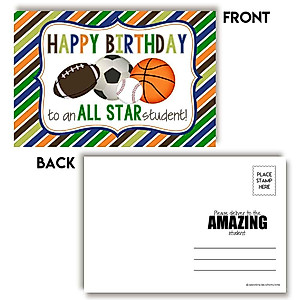 Cute & Funny Puns Themed Happy Birthday From Teacher To Student Blank Postcards, 4"x6" Fill In Notecards (6 different designs) by AmandaCreation (30)